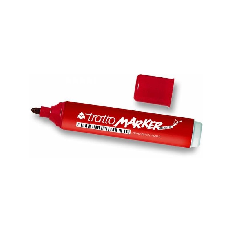 PENNARELLO TRATTO MARKER PUNTA TONDA COLORE ROSSO PERMANENT INK MARCATORE